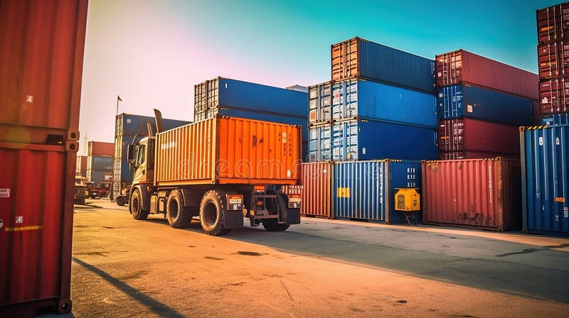 Shipping Container Yard Stock Illustrations – 1,401 Shipping Container ...