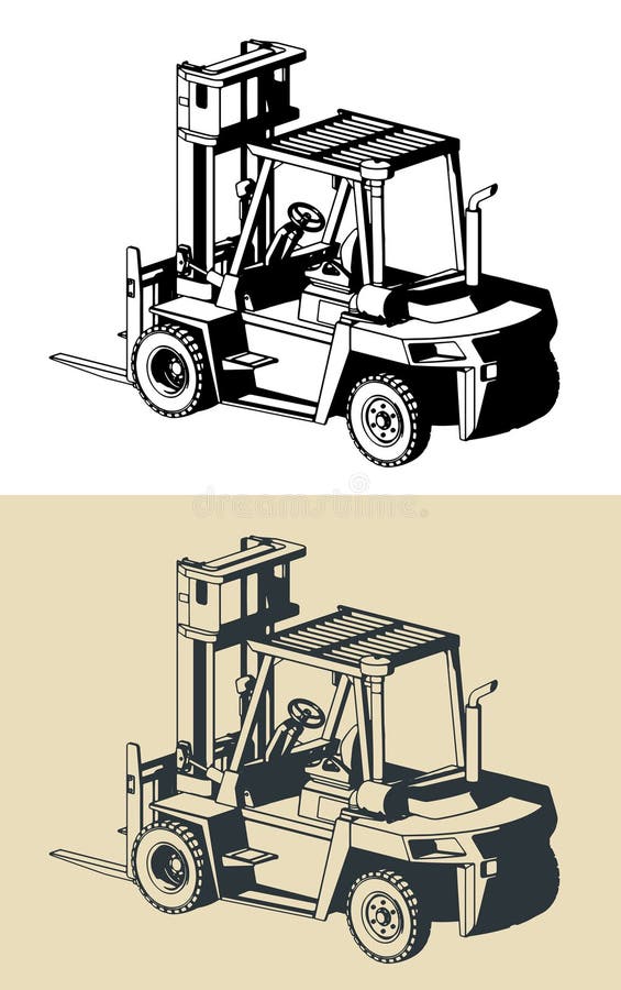 Forklift Truck Illustration Stock Vector - Illustration of freight ...