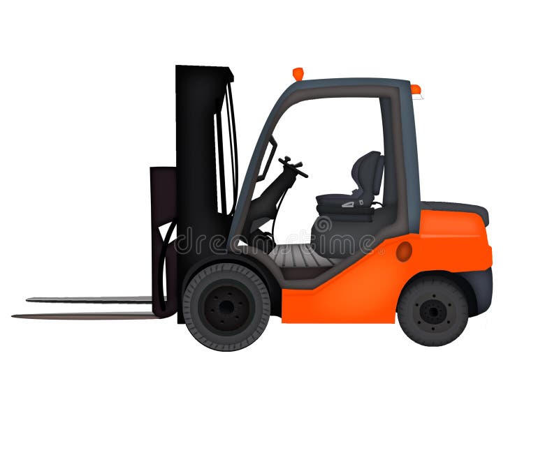 Forklift Truck Isolated on a White Background. Loader Stock ...