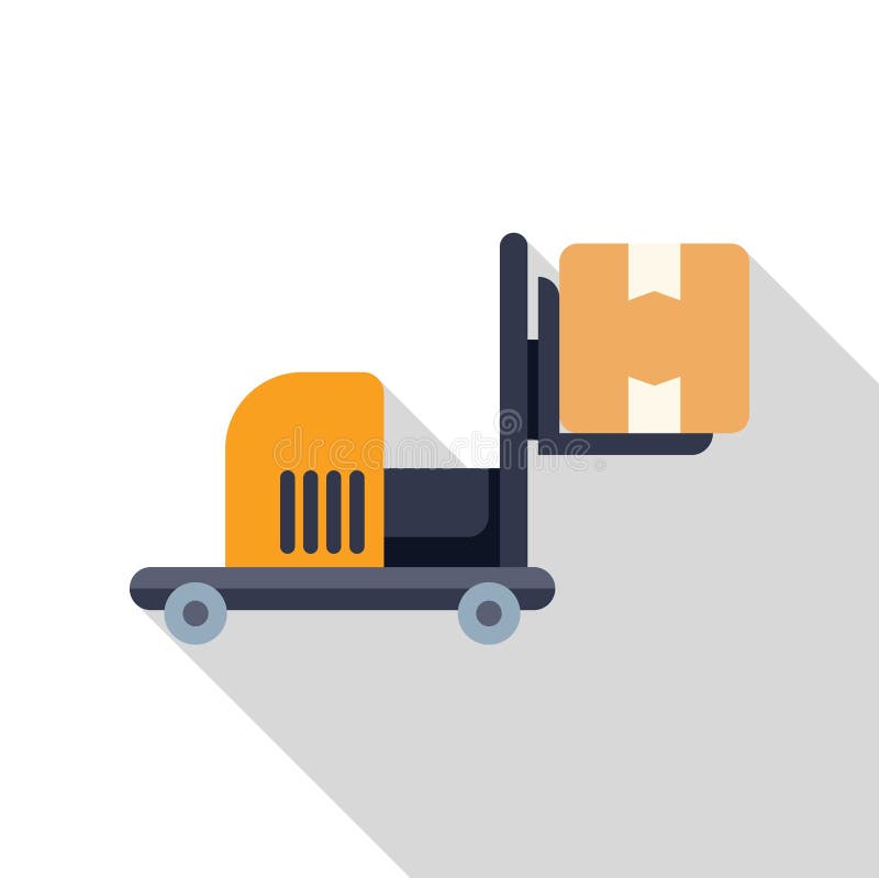 Forklift Truck Lifting Cardboard Box in Warehouse Stock Illustration ...