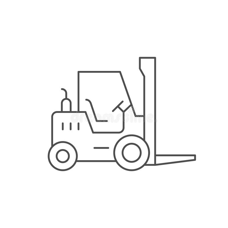 Forklift Truck Line Outline Icon Stock Vector - Illustration of lifting ...