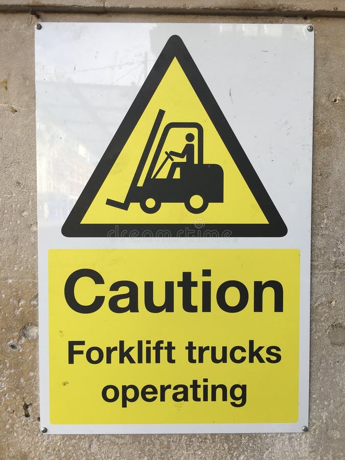Forklift in Operating - Sign Stock Image - Image of yellow, design ...