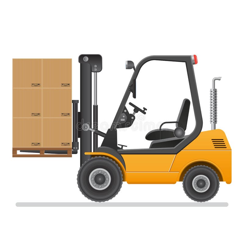 Forklift Truck. Vector Illustration Isolated on White Background Stock ...