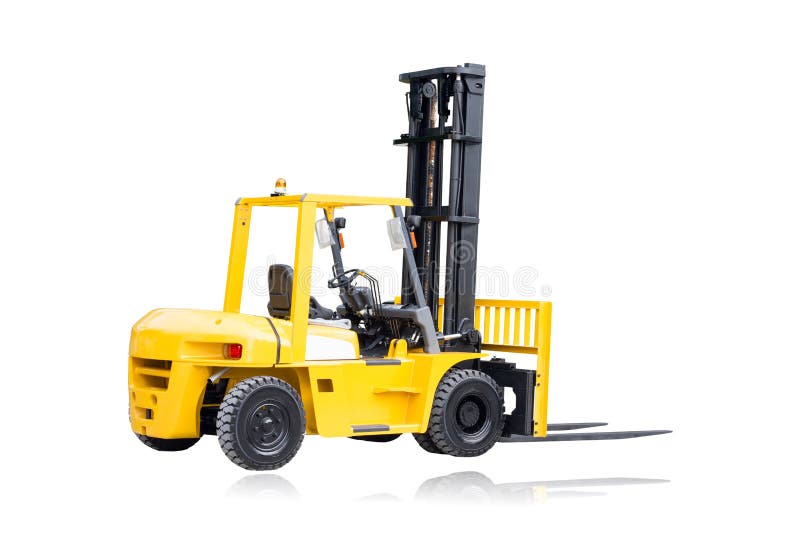 Forklift Truck on White Background Stock Image - Image of store ...