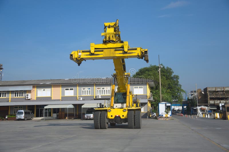 Forklift Trucks Container Handlers. Stock Photo - Image of cargo ...