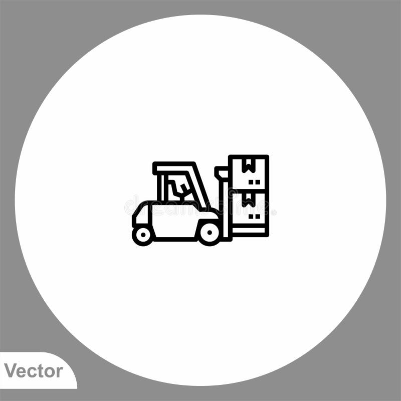 Forklift Vector Icon Sign Symbol Stock Vector - Illustration of ...