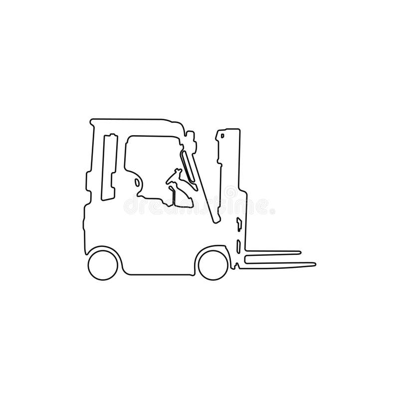 Forklift Vector. Loader Black Logo. Cargo Moving Icon. Outline Loader ...
