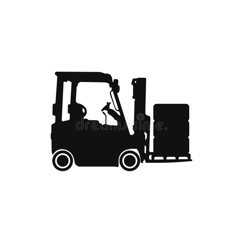 Forklift Vector. Loader Black Logo. Cargo Moving Icon. Outline Loader ...