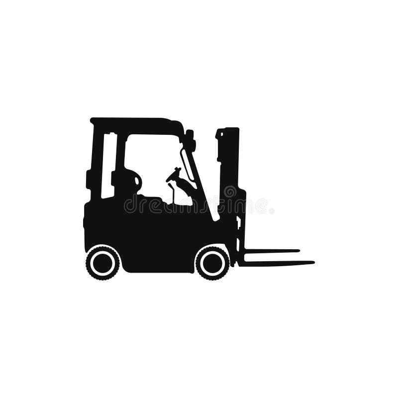 Forklift Vector. Loader Black Logo. Cargo Moving Icon. Outline Loader ...