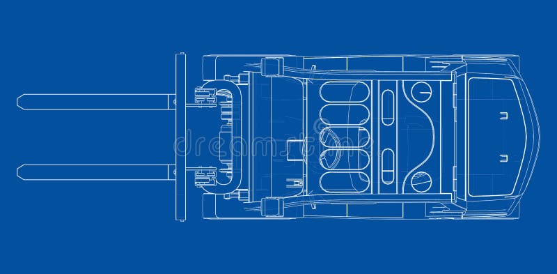 Forklift. Orthography Vector Stock Vector - Illustration of ...
