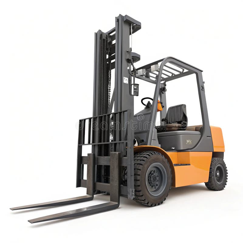 Forklift View Isolated on White Background Stock Illustration ...