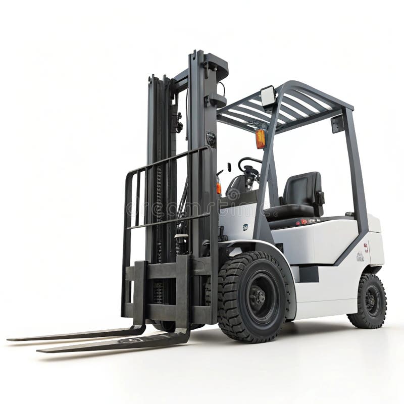 Forklift View Isolated on White Background Stock Illustration ...