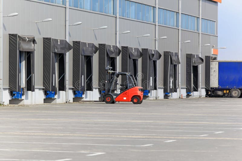 Forklift warehouse stock image. Image of storage, pile - 17691503