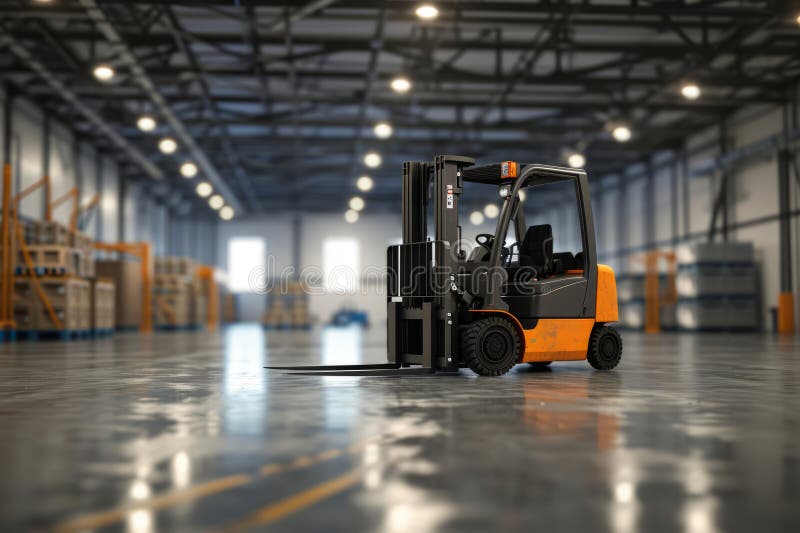 Forklift Working in Warehouse Stock Image - Image of storehouse, stack ...
