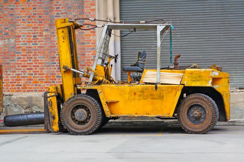 Rusty forklift stock image. Image of plant, tire, treating - 23184133
