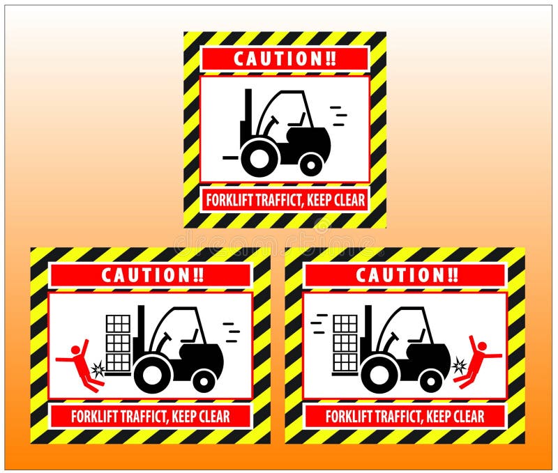 Forklift Zone Traffic Caution Keep Clear Stock Illustration ...
