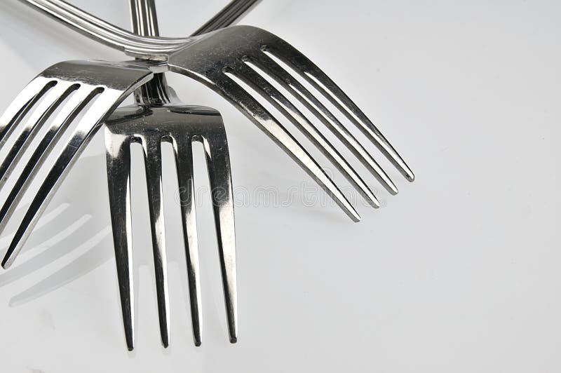Forks Arranged in Series on the Kitchen Table. Stock Photo - Image of ...