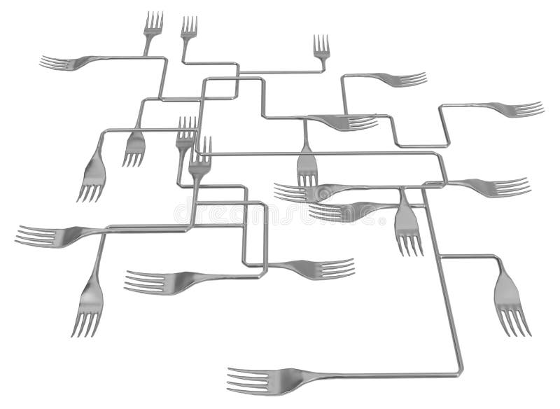 Forks Complex stock illustration. Illustration of tool - 204917290