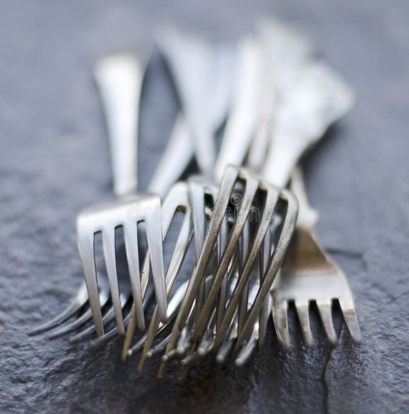 Forks stock photo. Image of close, cutlery, dark, forks - 73654930