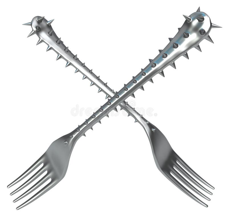 Barbed Forks Crossed stock illustration. Illustration of metal - 117567774