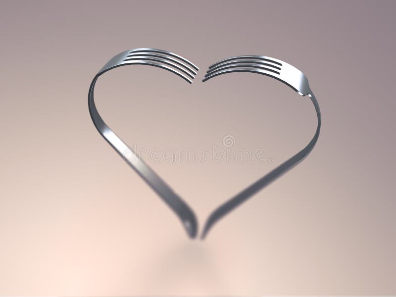 Forks heart stock illustration. Illustration of cooking - 54050860