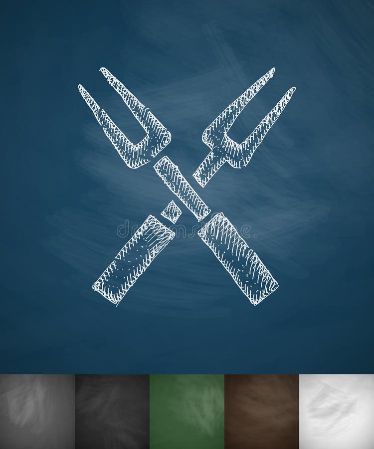 Two Forks Icon Vector, Pictogram Isolated on Orange Dropped Background ...