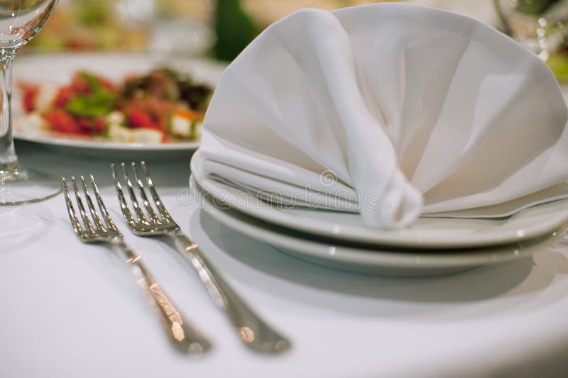 Forks and napkins stock image. Image of plate, dinner - 21240957