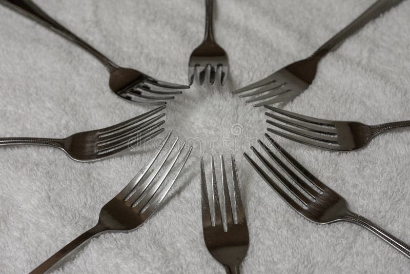 Forks in pattern stock image. Image of laid, cloth, white - 134350165