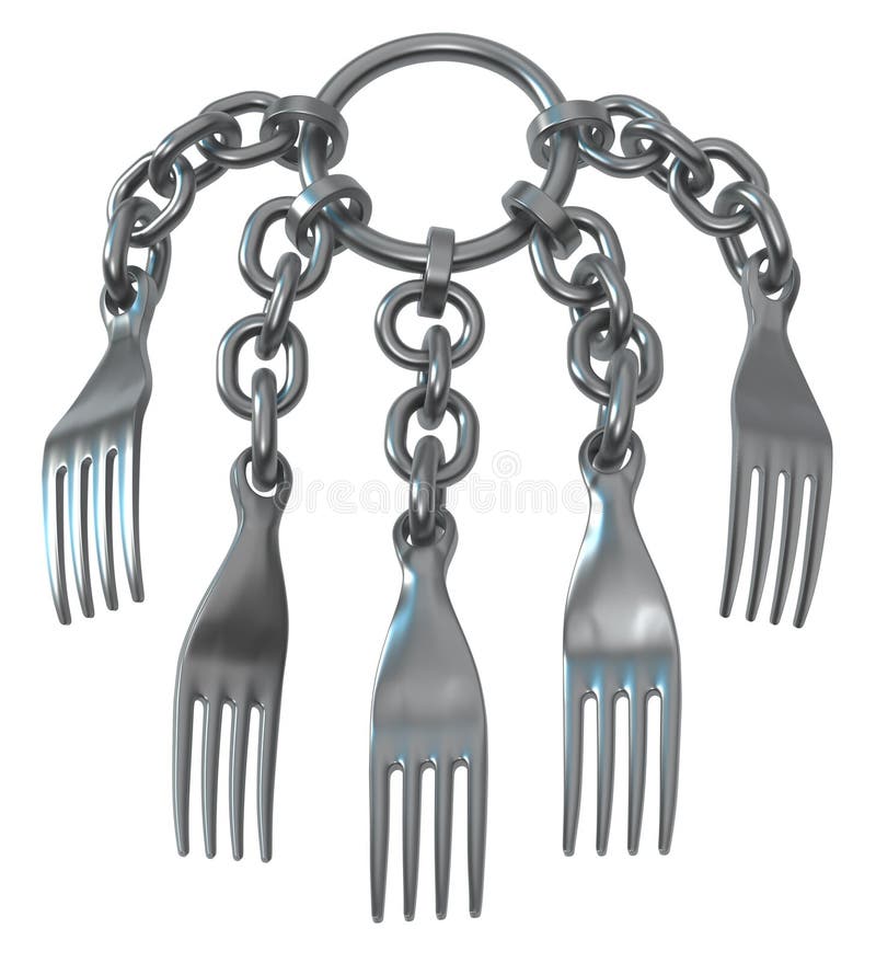 Forks Shackles Chain Ring stock illustration. Illustration of ...