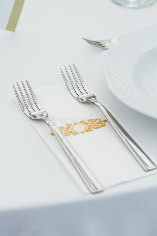 Forks on the table stock photo. Image of plate, domestic - 95076850