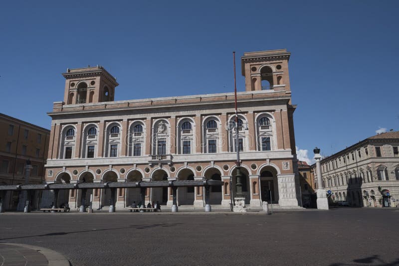 Forli Italy: Aurelio Saffi Square Stock Image - Image of building ...