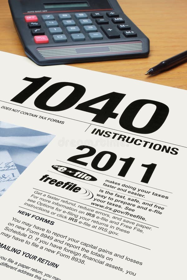 Form 1040 Income Tax Instructions Editorial Image - Image of home ...