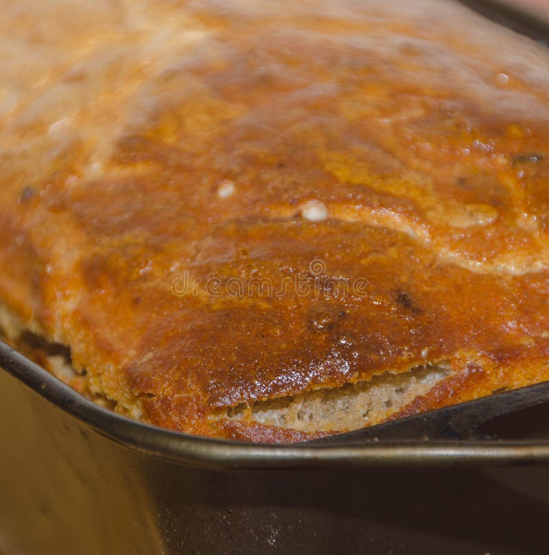 In the Form for Baking a Loaf of Bread, Closeup. Stock Image - Image of ...