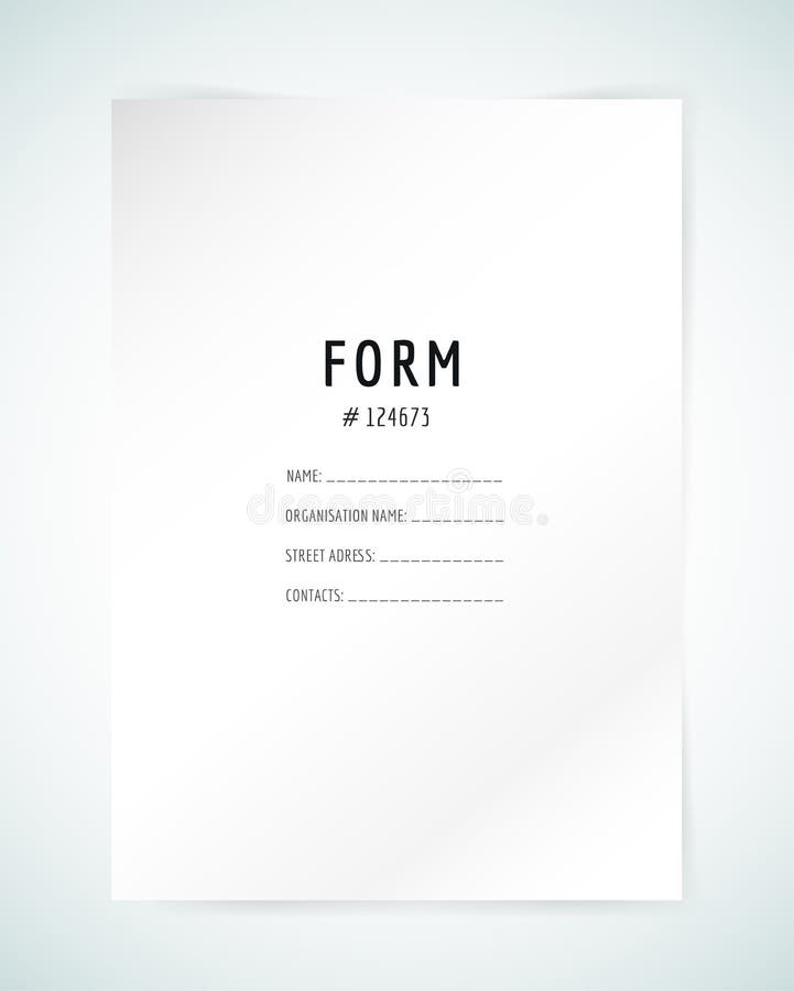 Form Blank Illustration. Folder, Paper, Isolated Stock Vector ...