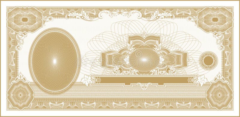 Blank for an Antique Banknote with a Side Portrait Gold Stock ...