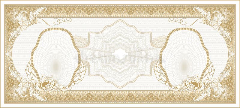 Blank for Dollar Style Banknote with Two Portraits Gold Stock ...