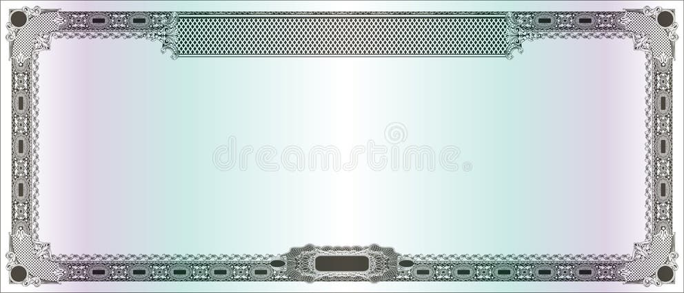 Blank for Making Banknotes. with a Gradient Fill and Free Space Stock ...