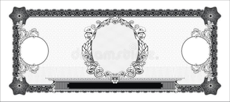Blank for Making Banknotes with Space for One Portrait Black Stock ...