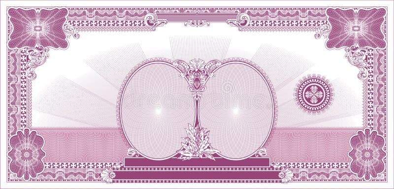 Blank of an Old Banknote with Two Portraits Lilac Stock Illustration ...