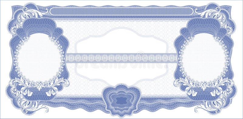 Blank for Creating Banknotes with Two Portraits Blue Stock Illustration ...