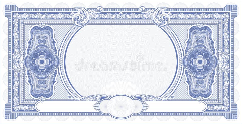Classic Banknote Mockup with Blank Space Blue Stock Illustration ...
