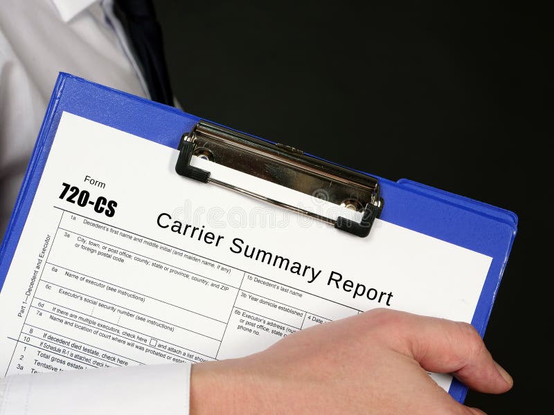 Form 720-CS Carrier Summary Report Stock Photo - Image of revenue ...