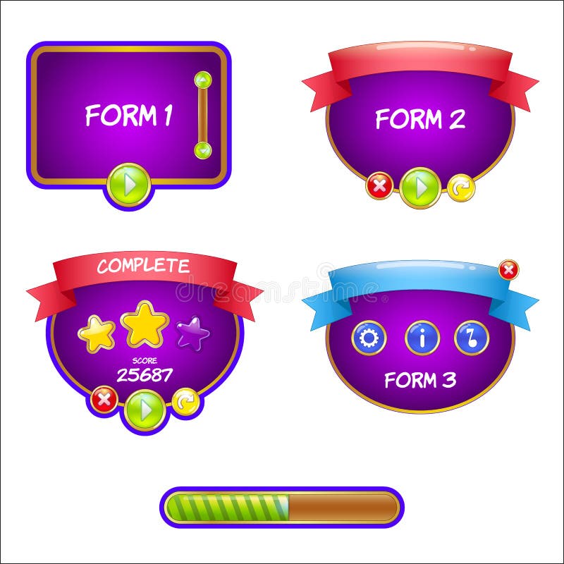 Form Design Game User Interface for Video Games Stock Illustration ...