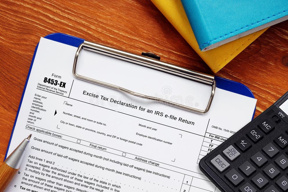 Form 8453-EX Excise Tax Declaration for an IRS E-file Return Phrase on ...