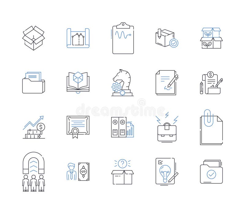 Form Filling Line Icons Collection Input Data Fields Information Details Formulate Entry 3516