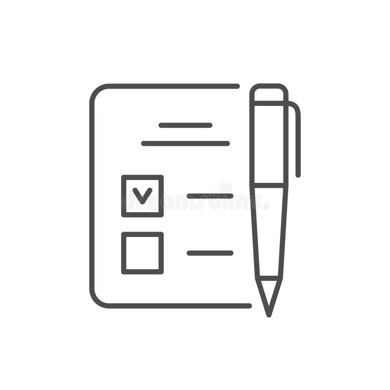 Form Filling Line Outline Icon Stock Vector - Illustration of person ...