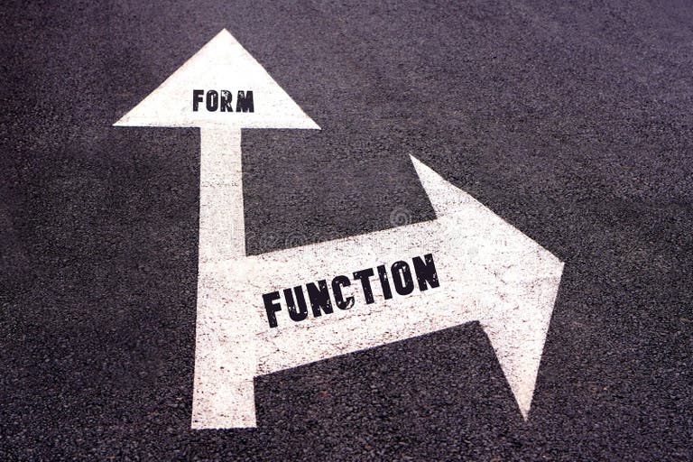 Form and Function Concepts. Words Written on Two Arrows Indicating ...