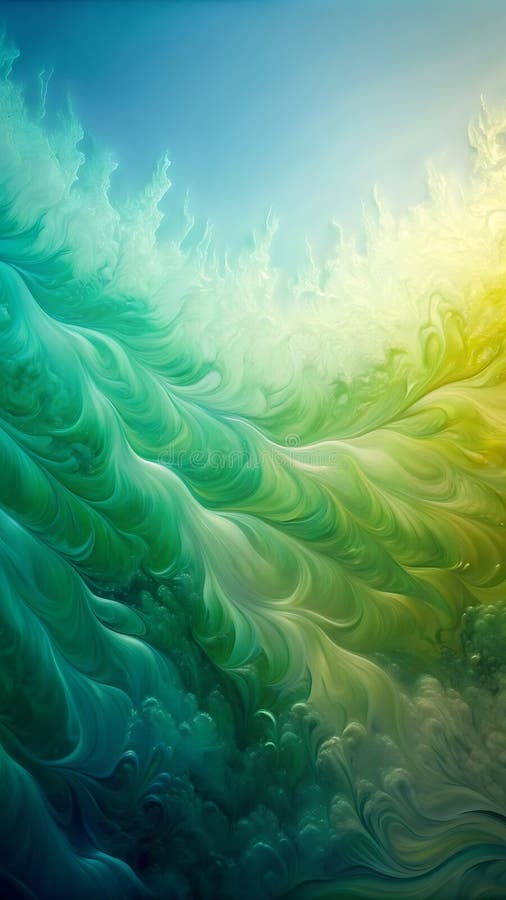 Form a Gradient from Dark Green To Light Green and Sky Blue with Leaf ...