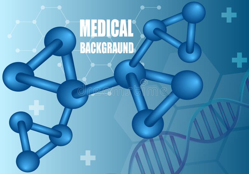 Form of a Set of Dna and Molecules on the Subject of Medicine Stock ...