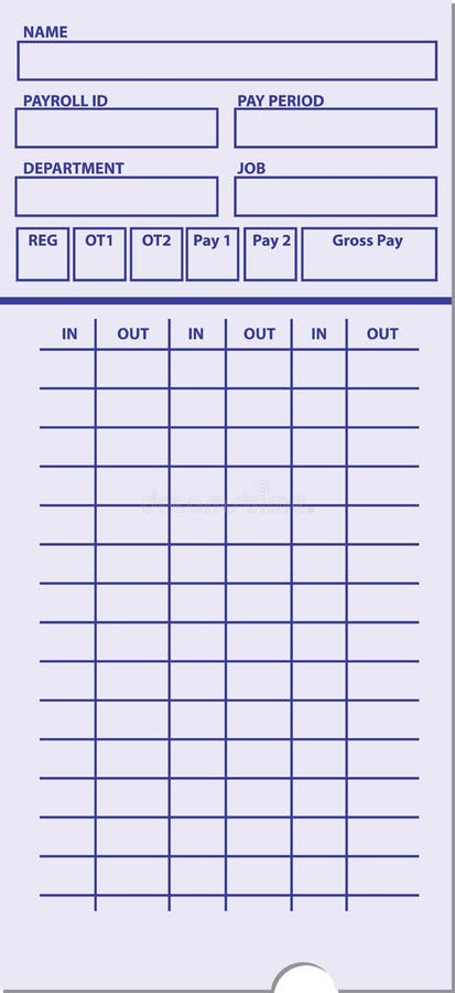 Form To Control Working Time Stock Vector - Illustration of card ...